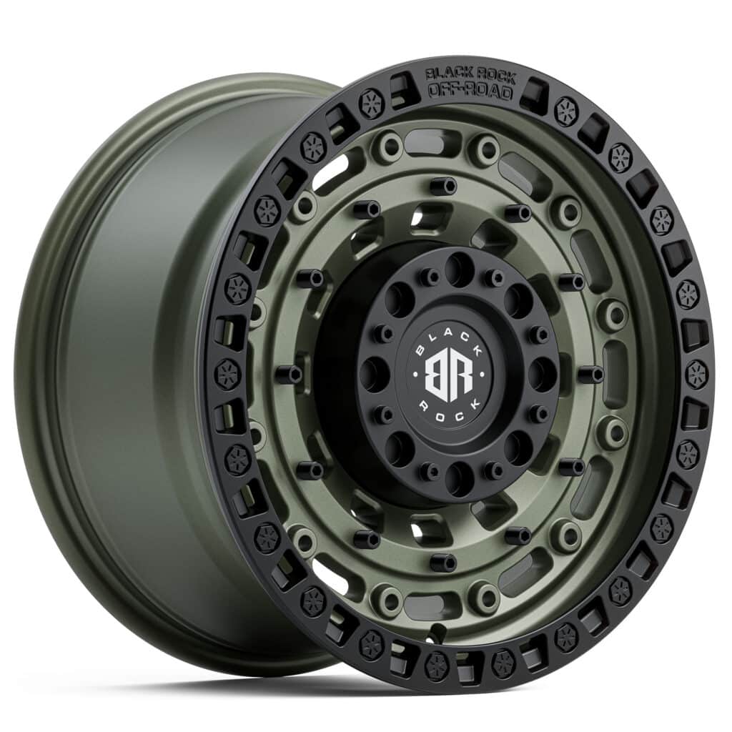4X4 RIMS BLACK ROCK MILITARY GREEN MAGS | NYC WHEELS