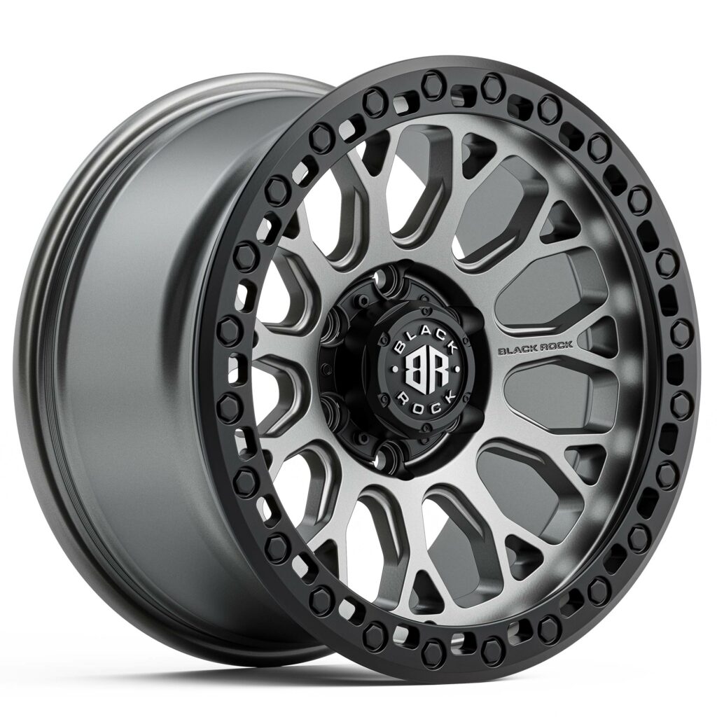 4X4 RIMS BLACK ROCK SPIDER GREY BLACK RING | NYC WHEELS