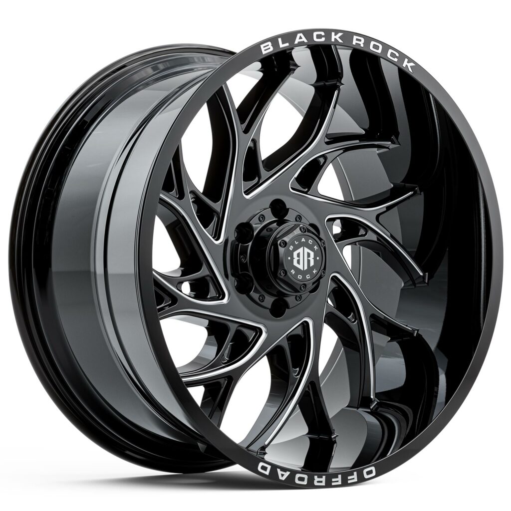 4X4 RIMS BLACK ROCK STRYKER GLOSS BLACK MILLED | NYC WHEELS