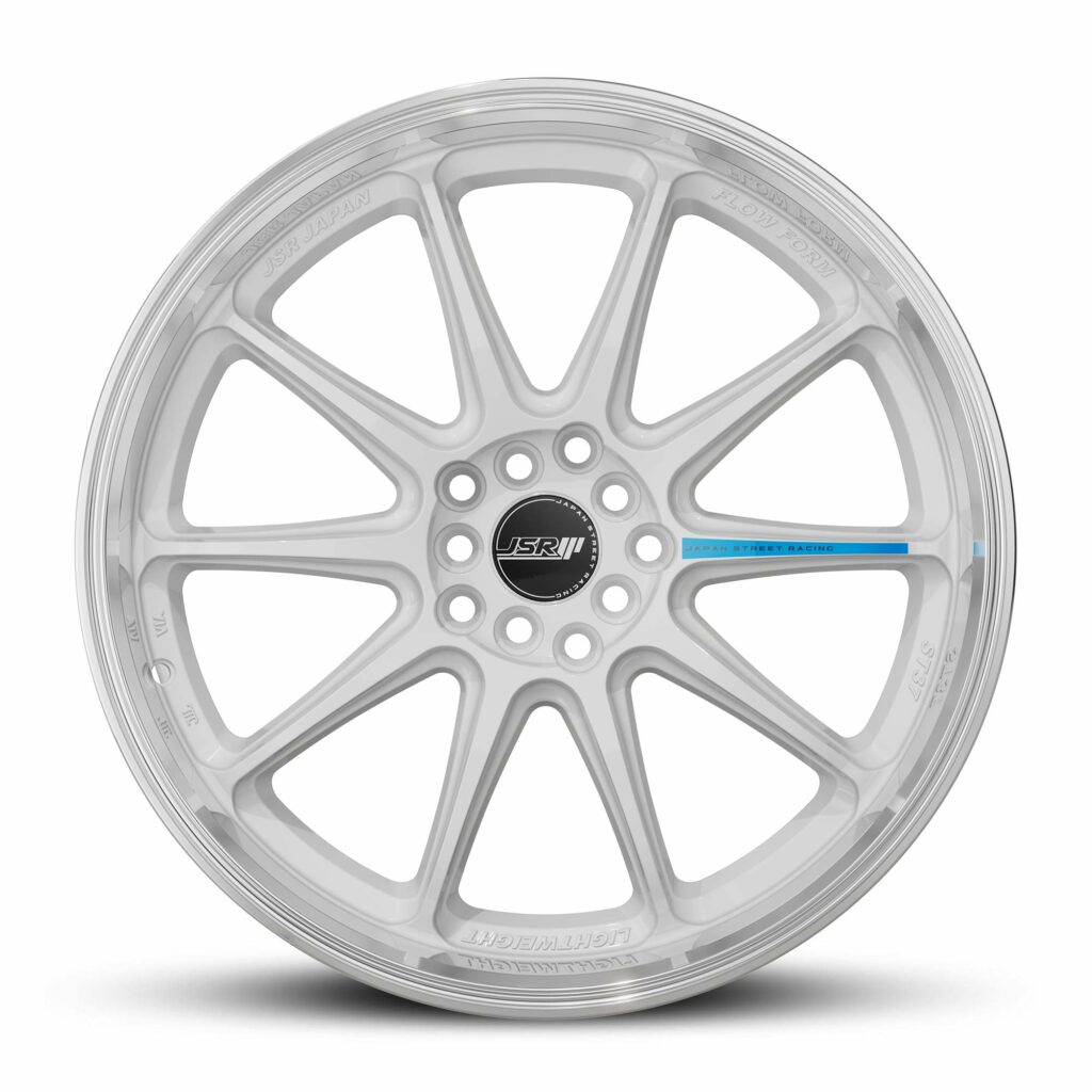 JDM WHEELS JSR ST37 WHITE MACHINED LIP RIMS | NYC WHEELS