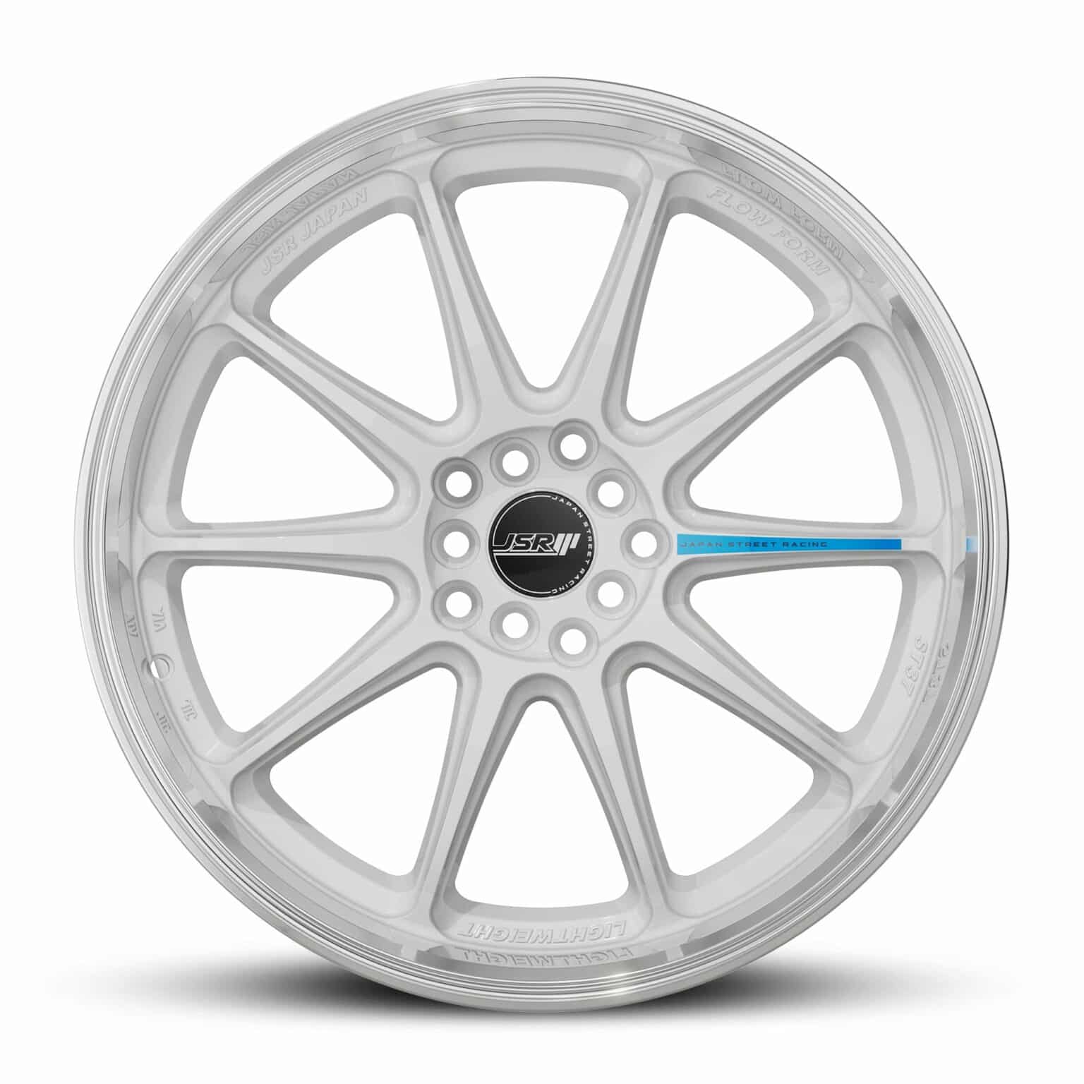 JDM WHEELS JSR ST37 WHITE MACHINED LIP RIMS | NYC WHEELS