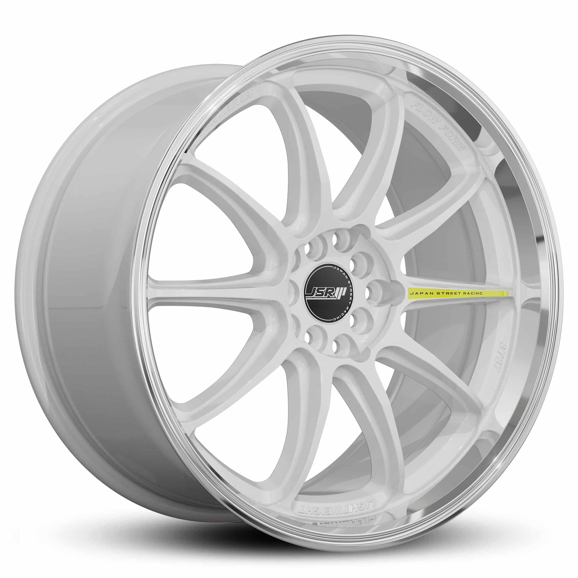JDM WHEELS JSR ST37 WHITE MACHINED LIP RIMS | NYC WHEELS