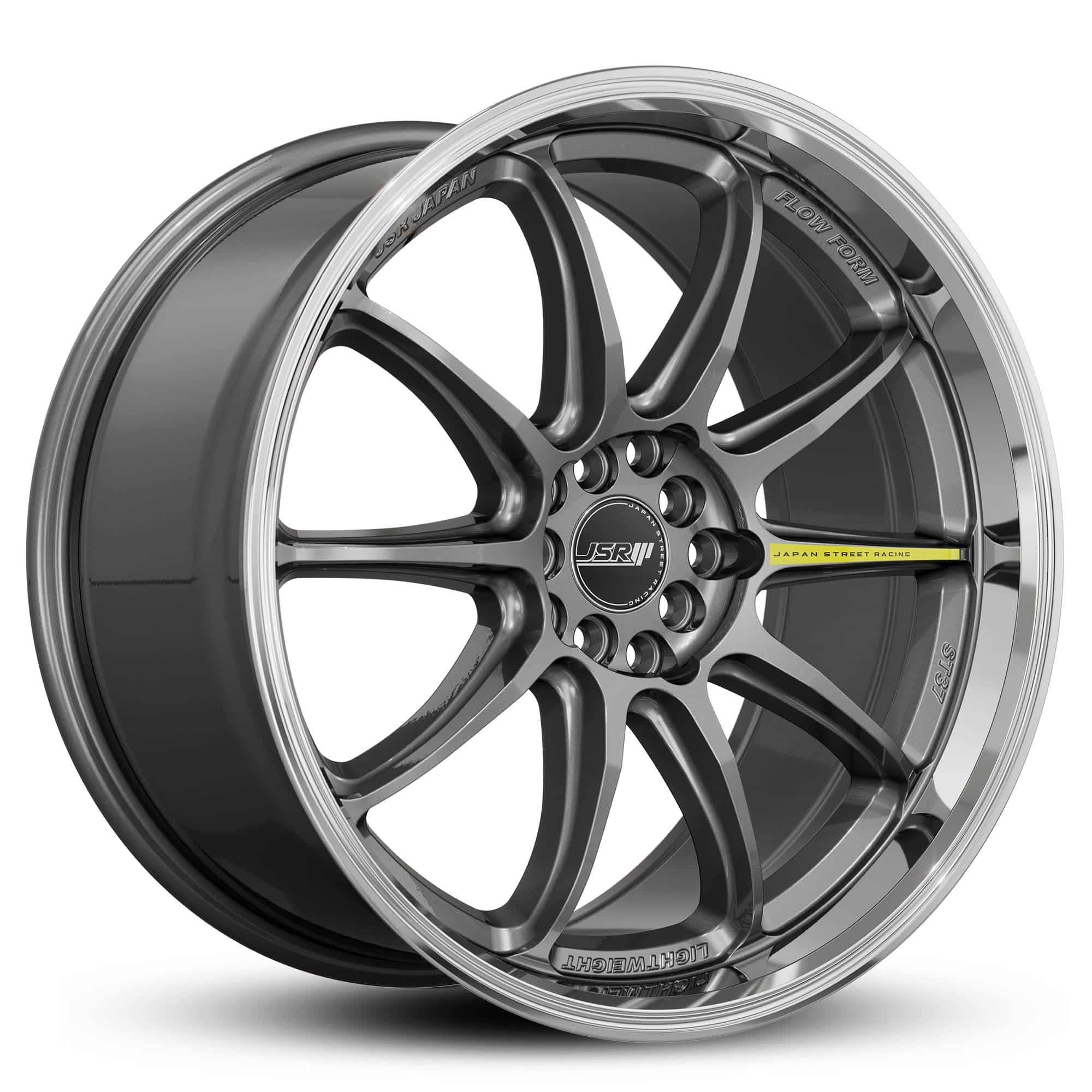 JDM WHEELS JSR ST37 GREY MACHINED LIP RIMS | NYC WHEELS